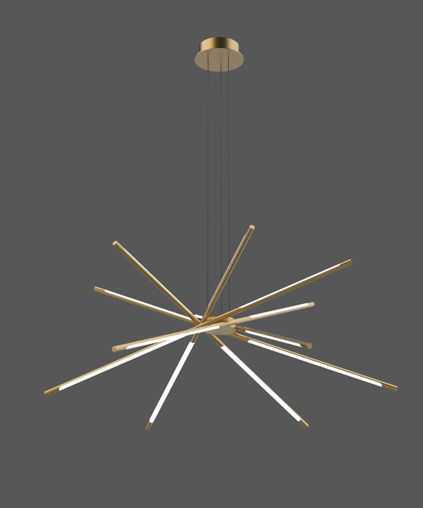 LED Golden Pendant Light aluminum frame warm white 60w filxable ...